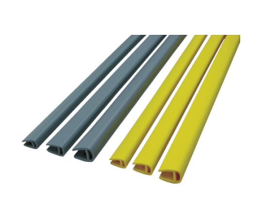 トラスコ中山 H鋼ショックレスガードS　1m　グレー THSR-1S-GY 1本●H鋼のエッジ部分の養生緩衝材です。中空形状のため、衝撃吸収性に優れています。●広げやすく取り付けも簡単です。●工場内や屋外作業現場でのH鋼の養生緩衝材などに。...