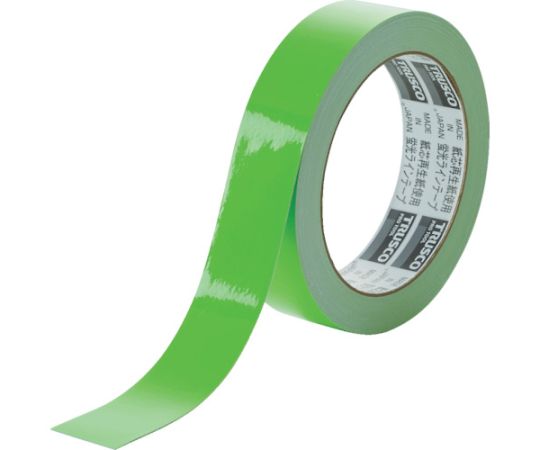 トラスコ中山 蛍光ラインテープ25mmx10m　グリーン TLK-2510GN 1巻●鮮やかな蛍光色のラインテープです。●照明によって蛍光を発し鮮明に見えるため、強い注意喚起が必要な場所に適しています。●粘着力が強力ではがれにくくなっていま...