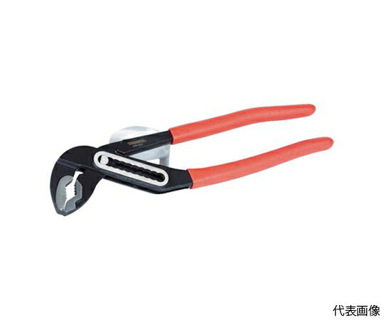 トラスコ中山 ウォーターポンププライヤー　3枚合わせ　200mm TWPP-200 1丁●ジョイント部は横方向へのブレを防止する三枚合わせ（ボックスジョイント）です。●口幅を最大に調節して握っても、ハンドルの間にクリアランスを確保する指詰め...
