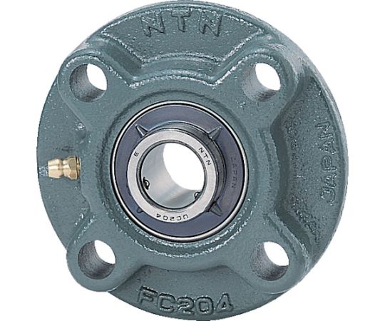 NTN G　ベアリングユニット（円筒穴形、止めねじ式）軸径75mm全長220mm全高220mm UCFC215D1 1個●軸受箱の取り付け面に円筒状の印ろうを設け、フレームにはめ込む形式になっており、取り付けの際に偏芯が少なく、位置決めも正...