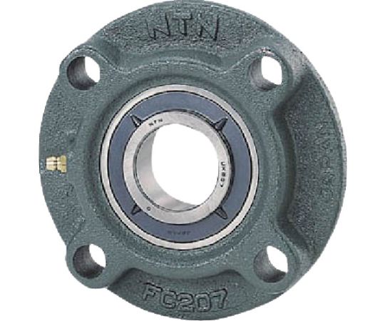 NTN G　ベアリングユニット（テーパ穴形アダプタ式）軸径45mm内輪径50mm全長165mm UKFC210D1 1個●軸受箱の取り付け面に円筒状の印ろうを設け、フレームにはめ込む形式になっており、取り付けの際に偏芯が少なく、位置決めも正...