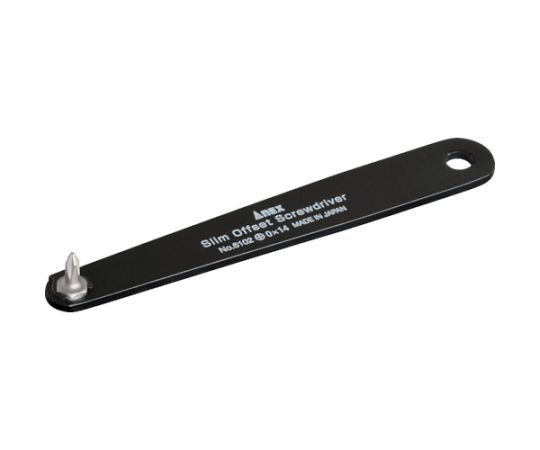アネックスツール スリムオフセットドライバー　+0×14 6102-0-14 1本●極薄ヘッド幅10mm（6102-0-14は14mm）で、より狭い作業スペースで使用できます。●押し付け力に優れたフラット形状でカムアウト防止に有利に働きます...