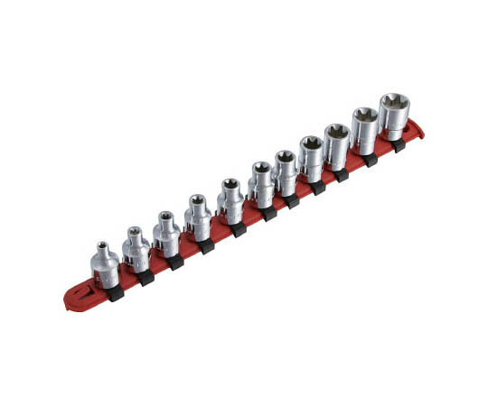スエカゲツール（Pro-Auto） 3/8DR.11PC.スペシャルEトソケットハンガーセット ES311S 1セット●ヘックスローブねじ用Eソケットです。●ヘックスローブねじの締め付け、緩め作業に。●入数：1セット●差込角(mm)：9.5...