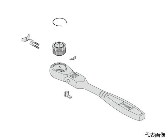 TONE ラチェットハンドル用リペアキット 適合機種RH3FB RK-RH3FB 1セット●ラチェットハンドル用リペアキットです。●適合機種：RH3FB●材質／仕上：構造用鋼●セット内容／付属品：歯車1個、防塵用フタ1個、小ハンドル1個、ブ...
