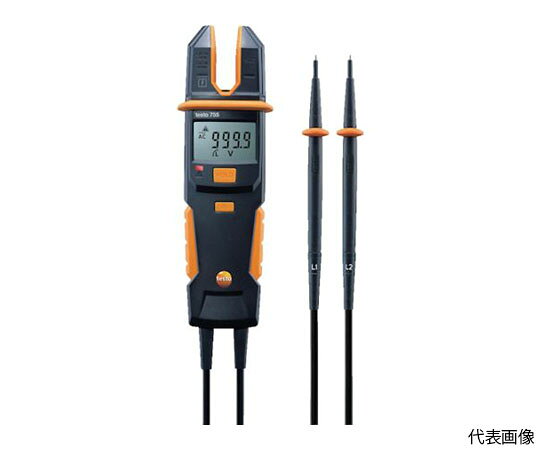 テストー フォークテスター TESTO755-1 1台●ボタン操作なしで電圧・電流・抵抗・導通を自動機能切替します。●LEDライト付きです。●アコースティック音はAC50V以上、DC120V以上で発生します。●電気保全設備。●交流電流（A）...