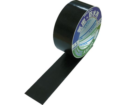ダイヤテックス 気密防水用テープ 片面タイプ（超強粘着） 50mm×20m ブラック KM-50-BK 1巻●ノントルエンタイプでシックハウス症候群対応型防水テープです。●アクリル系粘着剤使用につき、透湿防水シートを膨潤させません。●断熱材...