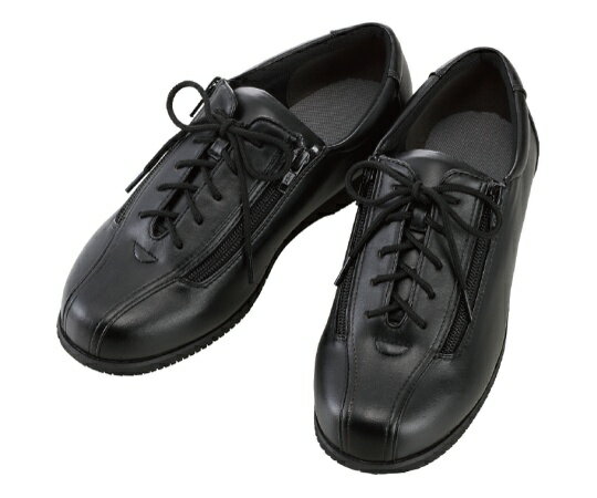 徳武産業 コンフォート　黒　L 1315 1足●長い2本のファスナーと紐で調整　●大きく開き足入れがスムーズに●アーチサポート付インソール装具にも対応。●軽量化とクッション性を高めた底。●色：黒●サイズ（cm）：23.0-23.5●つま先あ...