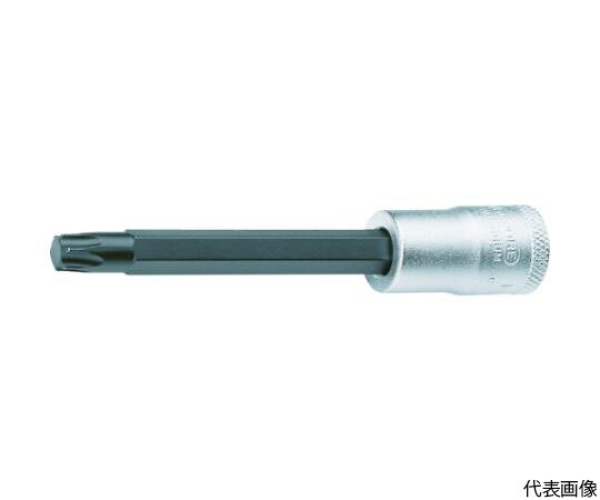 ゲドレー トルクスロングソケット　3/8　T30 1394207 1個●ローレット加工を施すことで、手回しでも手から滑り落ちにくいです。●呼びNo.：T30●差込角（mm）：9.5●先端寸法（mm）：5.52●全長（mm）：94●材質／仕上...