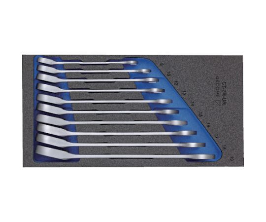 ゲドレー オフセットコンビラチェットスパナ　1500CT1‐7UR 2331969 1セット(10個入)●GEDOREツールワゴンの引き出し1/3サイズにフィットします。●フォームに入っているので、整理整頓できます。●ボルト・ナットを傷つけ...
