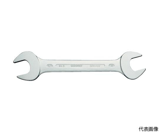 ゲドレー 両口スパナ　19X24mm 6066930 1丁●表面は梨地仕上げで、手になじみやすく、滑りにくい仕様です。●ハンドル軸はスリムタイプです。●二面幅寸法（mm）：19×24●全長（mm）：250●厚さ（mm）：7.5●クロムメッキ...