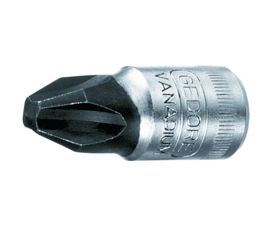 ゲドレー ドライバービットソケット IKS20 PH1 6174580 1個●ローレット加工を施すことで、手回しでも手から滑り落ちにくいです。●表面には防錆処理が施してあります。●刃先：（+）1●差込角（mm）：6.35●全長（mm）：28...