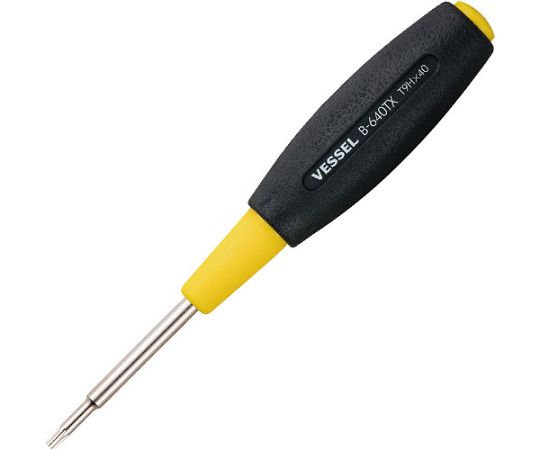ベッセル クッショングリップトルクスドライバー　B-640TX　T9H×40 B-640TX T9H-40 1本●トルクス?ネジ専用のドライバーで、トルクス?ライセンスにもとづき製造しているため、あらゆるトルクス?ネジに対応します。●手にフ...