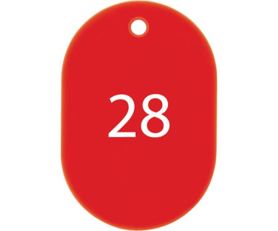 オープン工業 番号札　大　番号入り26〜50　赤　（25枚入） BF-51-RD 1箱(25枚入)●お店やホテル旅館などで何かと重宝する番号入りの札です。●色：赤●内容：26〜50番●縦（mm）：60●横（mm）：40●厚さ（mm）：2.7...