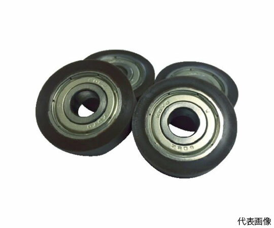 バンドー化学 バンコランベアリング　フリクション（F100） F100-BK28-608ZZ 1個●低硬度ポリウレタンを使用し、グリップ力を高めています。●荷重（負荷）に対して変形が少ないため、走行抵抗を小さくできます。●金属ローラに比べ、...