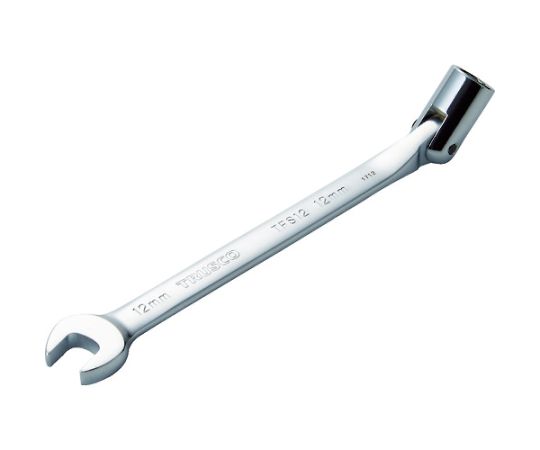 トラスコ中山 フレックスソケットスパナ　12mm TFS-12 1丁●スパナ側で早回し、ソケット側で本締めができ、作業時間の短縮につなげます。●二面幅寸法（mm）：12●全長（mm）：195●ソケット：12角●材質／仕上：クロムバナジウム鋼...