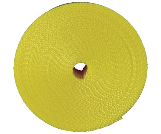 トラスコ中山 ナイロン平ベルト 1.2t×25mm×5m 黄色 TNB255-Y 1巻●一般的な合成繊維で最も強度があるナイロンを使用し、摩擦と衝撃にも強く耐熱性にも優れたベルトです。●バッグのベルトなどに。●荷物の簡易的な結束などに。●商...