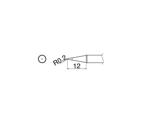 エスコ 交換用こて先 (EA304AL用)　R0.2mm EA304AL-2 1個●EA304AL用の交換用こて先です。●こて先：R0.2●こて先長：12mm●設定温度：400℃