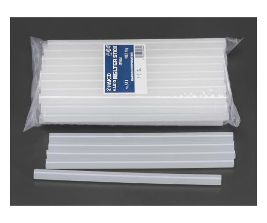 エスコ [EA305HF-2用] 1kg ホットメルトスティック 白色半透明 EA305HF-12 1個●EA305HF-2用●ダンボールなどのパッケージング用途、樹脂・金属類の仮止めなど●耐熱温度：55℃●サイズ(mm)：直径11.5×2...