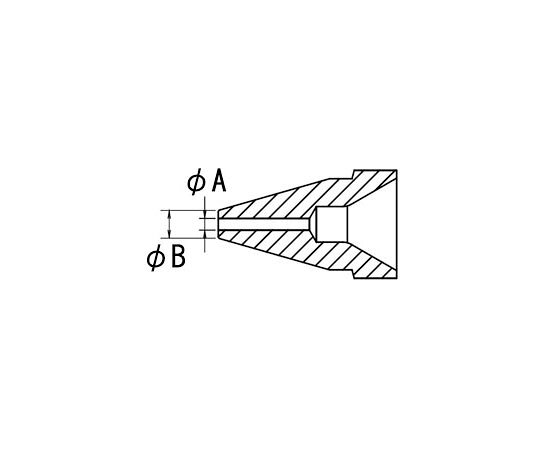 エスコ φ0.6/φ1.5mm 交換用ノズル(EA323MA-1用) EA323MA-11 1個●ノズル先端サイズ：内径(直径A)：0.6mm外径(直径B)：1.5mm