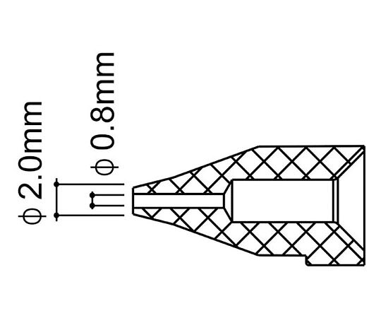 エスコ φ0.8/φ2.0mm 交換ノズル(EA323MB-1,2用) EA323MB-11 1個●ノズル先端サイズ：内径(直径A)：直径0.8mm外径(直径B)：直径2mm
