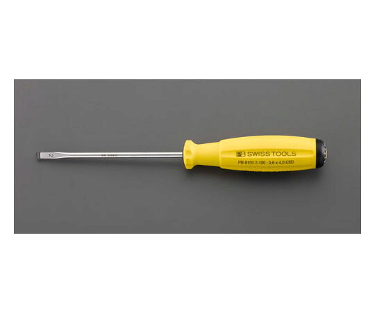 エスコ 5.5x0.8x120mm[-] ドライバー(ESD) EA560PS-14 1本●導電性グリップの為、静電気を逃します。●刃幅×刃厚：(‐)5.5×0.8mm●軸長：120mm●ESD
