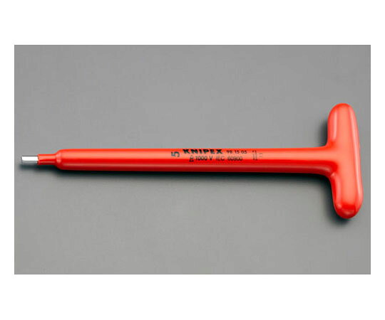 エスコ 六角棒レンチ/T型（絶縁）　6.0×240mm EA640LL-106 1本●1000V絶縁●サイズ(mm)：6.0●軸長(mm)：240●ハンドル幅(mm)：90