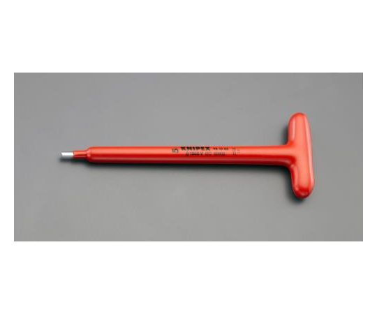 エスコ 六角棒レンチ/T型（絶縁）　8.0×240mm EA640LL-108 1本●1000V絶縁●サイズ(mm)：8.0●軸長(mm)：240●ハンドル幅(mm)：90