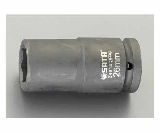 エスコ ディープインパクトソケット　3/4"DR×34mm EA687JB-34 1個●差込角：3/4"●対辺：34mm●外径：44mm●全長：90mm