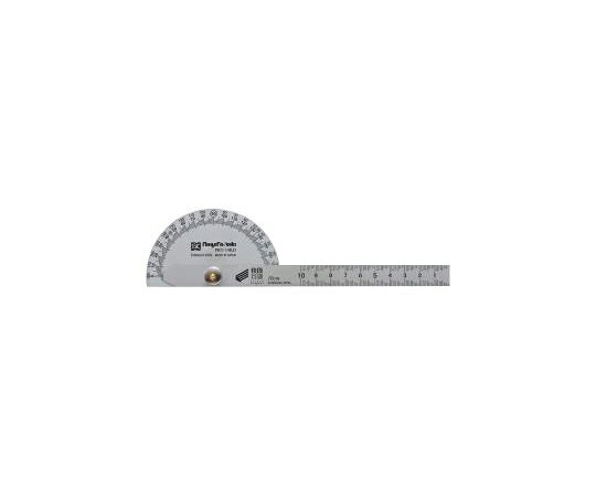 新潟精機（SK） プロトラクタ 快段目盛 No.19 PRT-19KD 1個●角度の測定に。●新設計の目盛数値を隠さない、内側計測竿です。●竿部、読み間違いにくい段差型目盛です。●安心の日本製です。●シルバー仕上げのため光沢が少なく目盛が見...