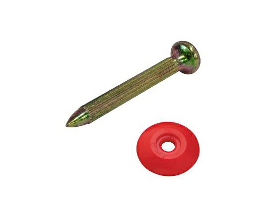 新潟精機（SK） コノエネイルセット　赤　10個入 No.1S 1セット(10個入)●測量の基準点(コンクリート用)に。●コノエネイルとダブルのセット品ですぐに施工が可能です。●測量ポイントをハッキリと明示します。●コンクリートに確実に打込...
