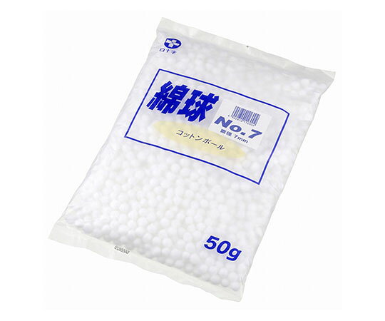 白十字 綿球　No.7　50g×10袋 11600 1ケース(10袋入)●使用用途に合わせてサイズを選べます。●規格：No.7●コットンボール●入数：50g/袋×10袋　※1袋あたりの球数/750〜900球入医療機器クラス1医療機器承認番号...