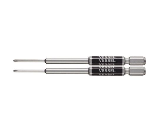 ベッセル 剛彩ビット　精密タイプ　2本組　（片頭）　+0×100mm GS160100 1パック(2本入)●六角面すべてにカラー印刷しており、塗装品のようなにじみがなくシャープなエッジです。●10色カラーでサイズを色分けし、ビットが選びやす...