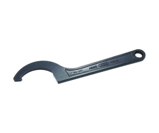 旭金属工業 引掛スパナ75/85 FK0075N 1丁●丸ナットおよび軸受用ナットの取り付け、取り外し作業に適しています。●表面は、カチオン電着塗装で強力な防錆効果があります。●頭部の引掛部分は鍛造後フライス加工を施し、平行度等精度が高く、...