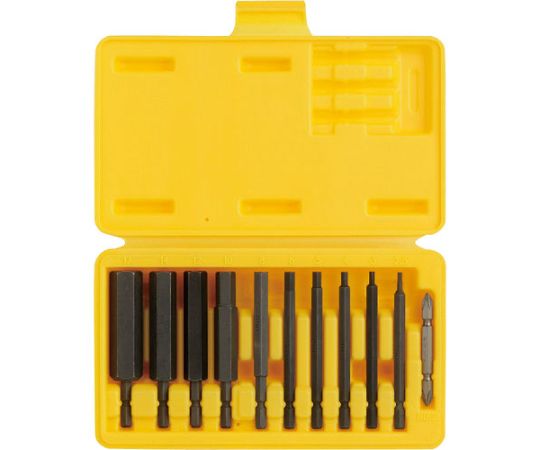 トップ工業 ヘクスビットセット EHB-10000S 1セット(11本入)●各種六角穴付ボルトの着脱に適した先端工具です。●大径サイズ17mmまで豊富な品揃えです。●セット内容（本）：2.5〜17.0●先端マグネット：6.35●硬さ：無●セ...