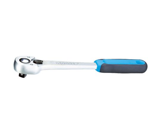 ゲドレー ラチェットハンドル　差込角12.7mm　1993U‐10T 6142620 1個●ワンプッシュでソケットのロックを外すことができます。●グリップは滑りにくい複合素材を使っています。●レバーの操作で正逆変更できます。●レバーを中央の...