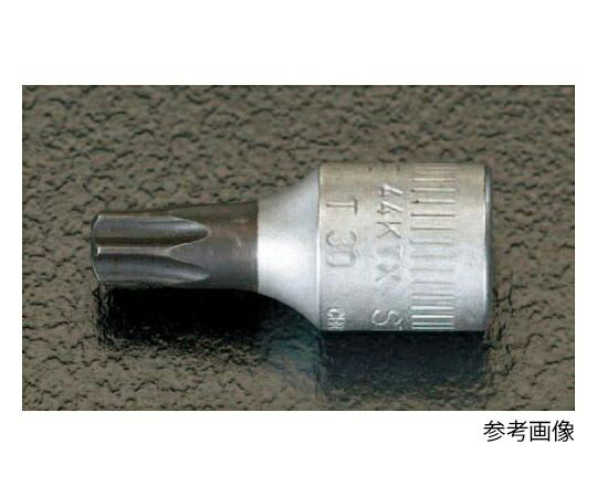 エスコ ビットソケット[Torx]　1/4"DR×T9 EA611BD-9 1個●手締め時に便利なローレット加工●差込角：1/4"●サイズ：T9●全長：28mm