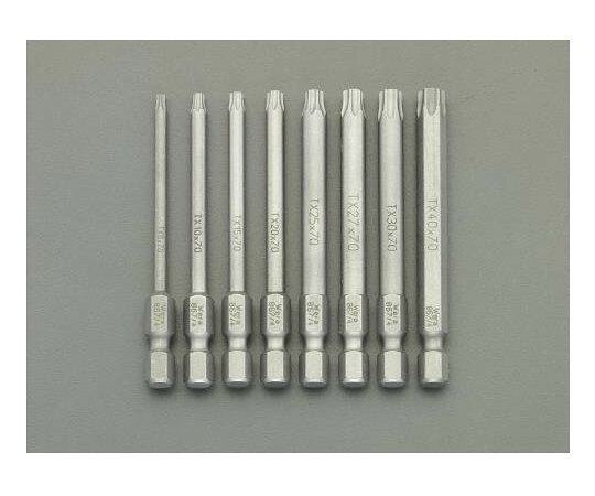 エスコ ドライバービット[Torx]　8本組/T8-T40 EA611GM-0 1組(8本入)●エスコオリジナルセット商品です。●六角シャンク：1/4"●工具袋付●サイズ：T8・T10・T15・T20・T25・T27・T30・T40（8本組...