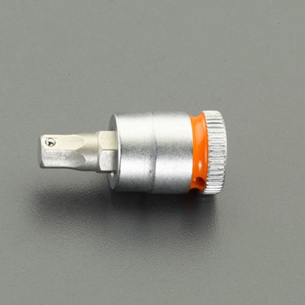 エスコ ビットソケット（ホールド付）[Hex-Plus]　1/4"DR×4mm EA617AJ-24 1個●ホールド機能付。先端のボールの働きで、ボルト・ナット類の脱落を防ぐ形状です。●色の違いによってサイズの選別が容易です。●差込角：1/...