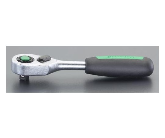 エスコ ラチェットハンドル　1/4"DR/117mm EA617XR-15 1個●FOD対策品、ヘッド部にねじがなく航空機整備に最適です。●差込角：1/4"●ギア数：80歯●全長（L;mm）：117●重量（g）：79●ヘッド部幅（b;mm）...