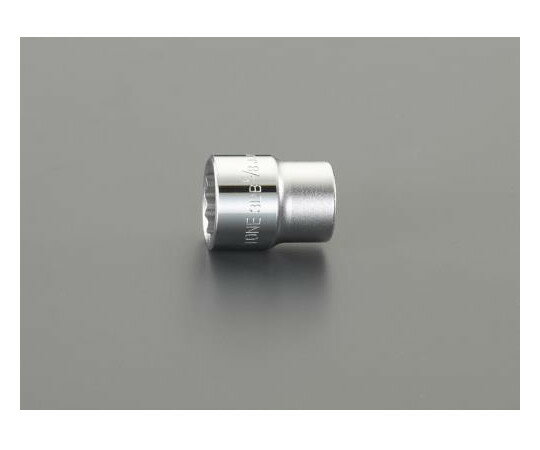 エスコ ソケット　3/8"DR×1/2" EA618JJ-102 1個●差込角：3/8"●対辺（インチ）：1/2●外径：18.5mm●全長：27mm