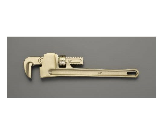 エスコ パイプレンチ（ノンスパーキング）　600mm/75mm EA643AD-600 1個●防爆・非磁性・耐摩耗性・耐食性に優れています●材質：アルミニウム青銅●全長：600mm●最大口幅：75mm●重量：3150g
