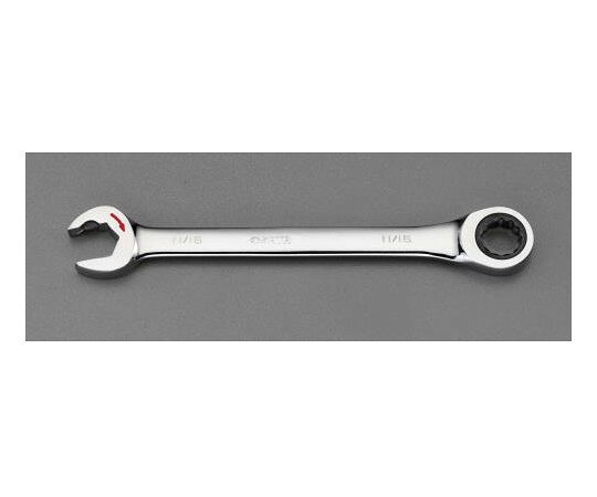 エスコ ダブルラチェット片目片口スパナ　1/2" EA684RA-104A 1丁●スパナ部分もラチェット機構の為、ナットの締め緩めが容易です。●サイズ：1/2"●全長：178mm●重量：116g●材質：クロムバナジウム鋼●ボックス側送り角度...