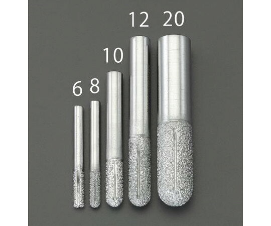 エスコ ダイヤモンドルーター（複合材用/先丸）　8mm EA827ES-8 1本●サイズ（mm）：D／8、T／25、L1／27、Y／8、L／80、r／4