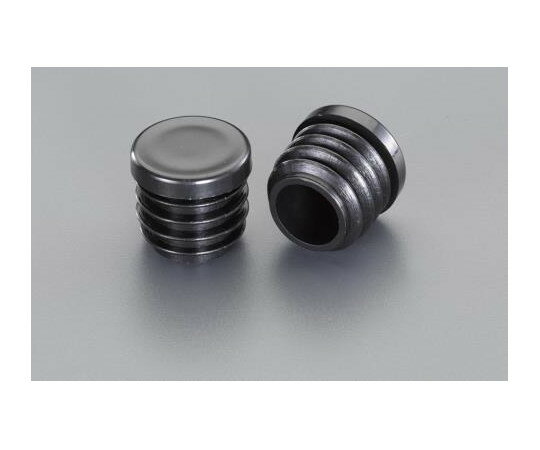エスコ 丸型保護キャップ（クロ/4個）　直径22mm EA983FP-33 1袋(4個入)●材質：ポリエチレン●丸パイプ用●サイズ（mm）：a／22、h／19.3、b／5●入数：4個