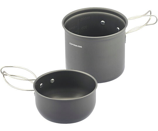 CAPTAIN　STAG トレッカー　アルミソロクッカーセット　S UH-4106 1セット●硬質アルマイト加工。●クッカーの表面には耐食性の高い硬質アルマイト（陽極処理）済み。●製品サイズ：ポット（片手鍋）/外径125×高さ105mm（本...