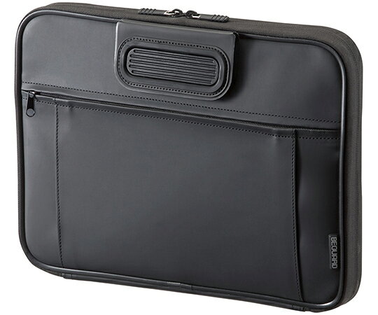 サンワサプライ 衝撃吸収インナーケース　13.3型ワイド IN-H13BKN 1個●折りたたみ式ハンドル+底面強化EVAフォーム内蔵、衝撃吸収インナーケース●持ち運びに便利はハンドル付きです。●ハンドルを使わないときはケース本体に固定出来ま...