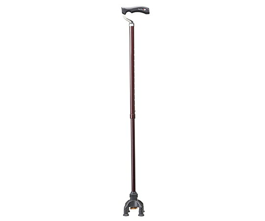 ユーバ産業 2ウェイステッキ　ブラウン TW-0128 1本●常に4脚が接地して安定感がある可動タイプのステッキです。特に坂道等には効果を発揮します。●切り替えて固定にすることで通常の4点杖としても使用できます。●TPR素材の柔らかいグリッ...