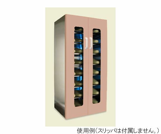 東邦歯科産業 UVクリーンDX　16足保管　ピンクドア 1台／セット●スリッパ16足保管●観音開き●紫外線によるスリッパ劣化防止機能付●照明機能付のデラックスタイプ●お年寄り・子供さんに最適な高さ●ピンクドア●殺菌灯ランプ：15W×4●照明...