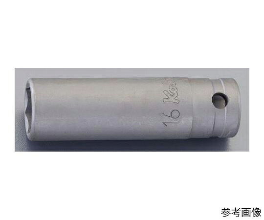 エスコ ディープソケット（動力工具用）　1/2"DR×10mm EA164DR-210 1個●対辺（mm）：10●外径（mm）：15.3●全長（mm）：77●組立ラインの動力工具や締付ロボットに最適なインダストリアル仕様●狭所向けに基礎寸法...