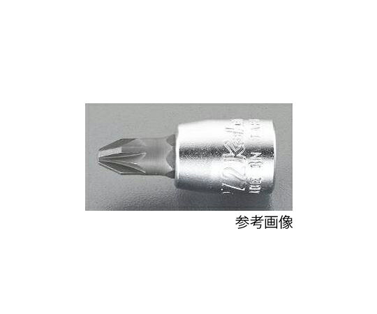 エスコ [Pozidriv]ビットソケット　1/4"DR×#1 EA618AS-201 1個●サイズ：PZ　#1●全長（mm）：28●差込角：1/4"